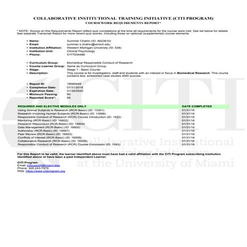 Biomedical responsibility citi training | PDF