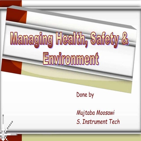 Managing HSE | PPTX | Medical Health