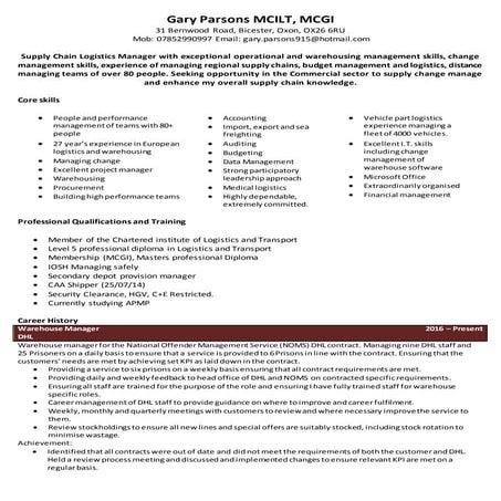 Gary Parsons CV | DOCX