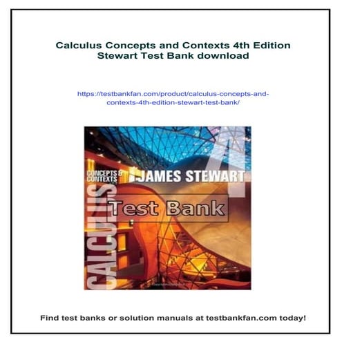 Calculus Concepts And Contexts 4th Edition Stewart Test Bank Pdf