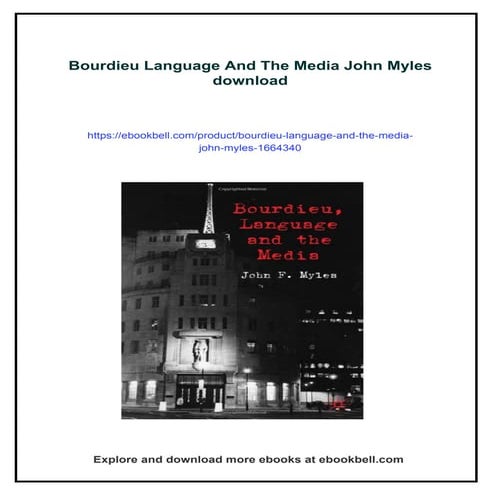 Bourdieu Language And The Media John Myles | PDF