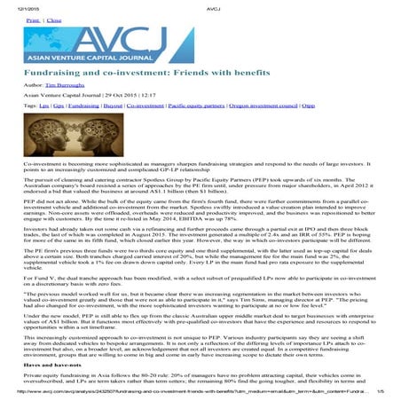 AVCJ - Fundraising and co-investments - Friends with benefits | PDF ...