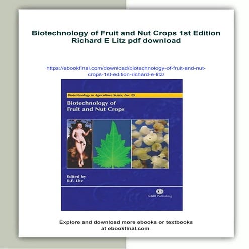 Biotechnology of Fruit and Nut Crops 1st Edition Richard E Litz | PDF