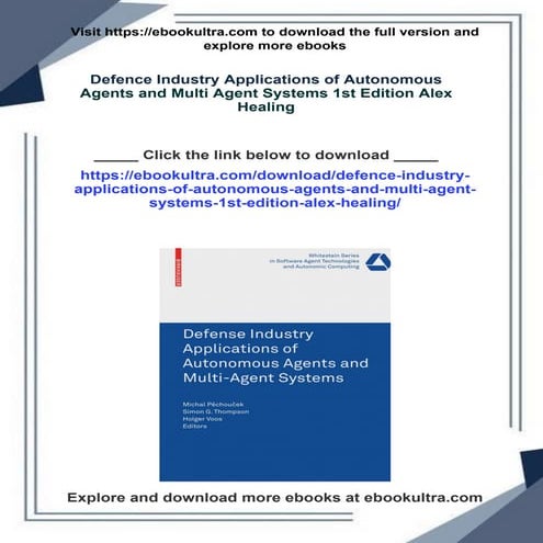 Defence Industry Applications of Autonomous Agents and Multi Agent ...