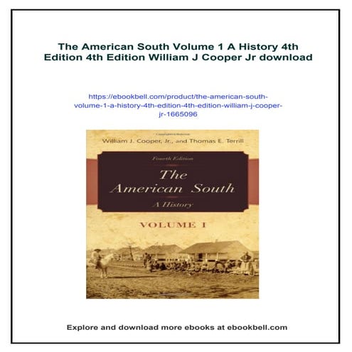 The American South Volume 1 A History 4th Edition 4th Edition William J ...