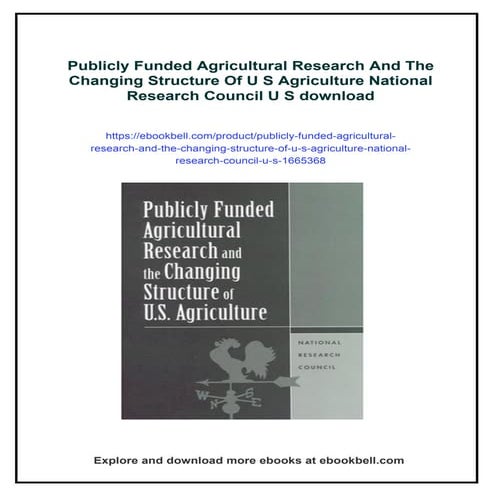 Publicly Funded Agricultural Research And The Changing Structure Of U S ...