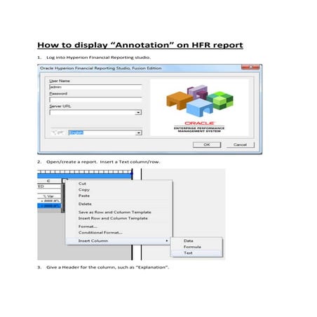 How to display Annotation on HFR report | PDF