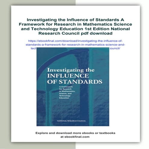 Investigating the Influence of Standards A Framework for Research in ...