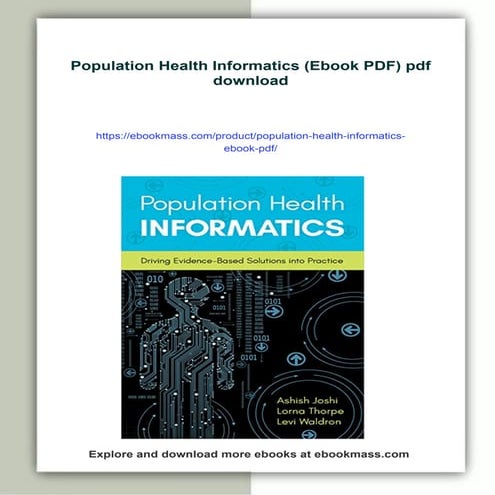 Population Health Informatics (Ebook PDF) | PDF