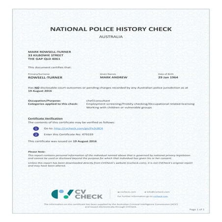 Police check | PDF
