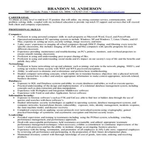 Brandon Anderson Resume 2016 | DOCX