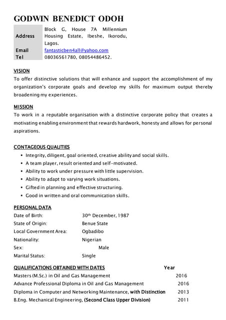 JOHNSON, UBONG ETUKUDO CVdoc - Copy | DOCX | Business and Finance