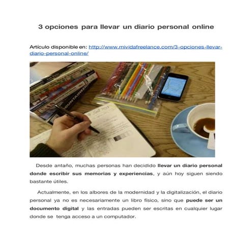 3 opciones para llevar un diario personal online | DOCX