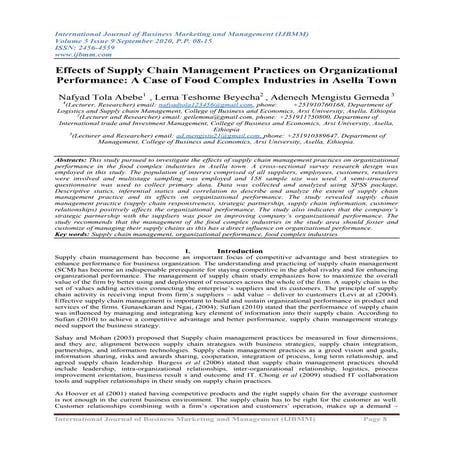 Effects of Supply Chain Management Practices on Organizational Performance: A Case of Food ...