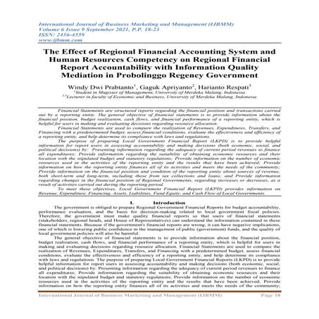 INTEGRATED FINANCIAL MANAGEMENT INFORMATION SYSTEM AND FINANCIAL ...