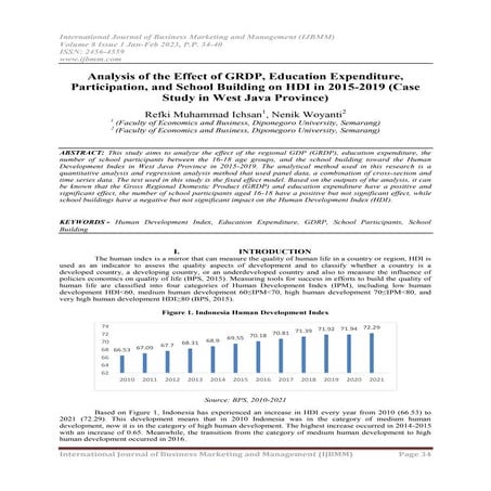 Analysis of the Effect of GRDP, Education Expenditure, Participation ...