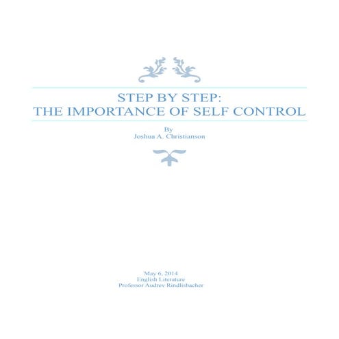 The Importance of Self Control | PDF