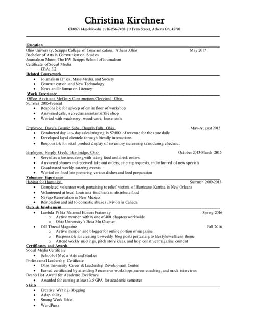Resume katie rush | PDF | Technology & Computing