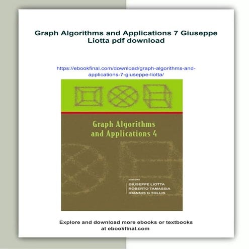 Graph Algorithms and Applications 7 Giuseppe Liotta | PDF