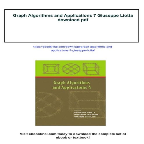 Graph Algorithms and Applications 7 Giuseppe Liotta | PDF