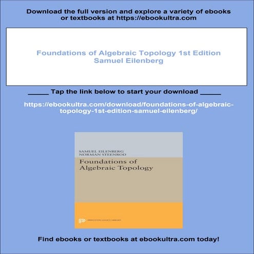Foundations of Algebraic Topology 1st Edition Samuel Eilenberg | PDF