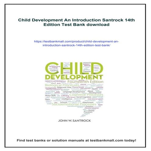 Child Development An Introduction Santrock 14th Edition Test Bank | PDF