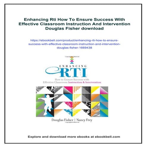Enhancing Rti How To Ensure Success With Effective Classroom Instruction And Intervention ...