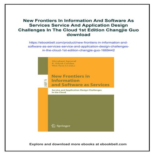 New Frontiers In Information And Software As Services Service And ...