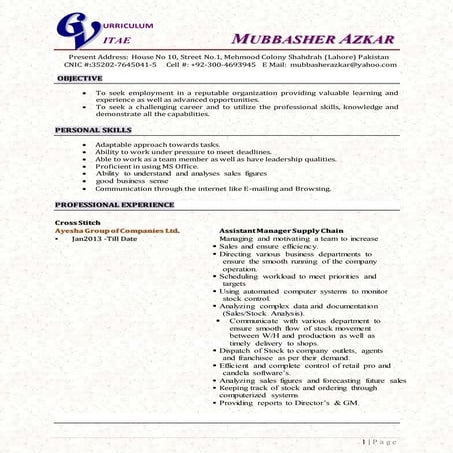 Saeed Akhtar CV | DOCX