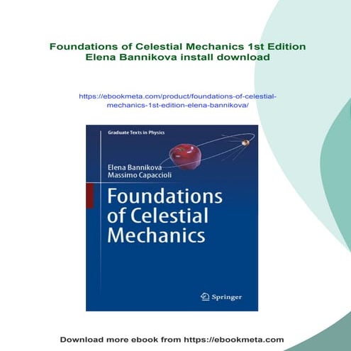 Foundations of Celestial Mechanics 1st Edition Elena Bannikova | PDF