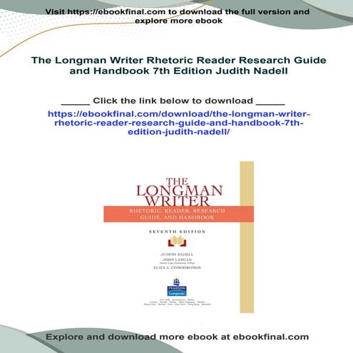 Download full The Longman Writer Rhetoric Reader Research Guide and ...
