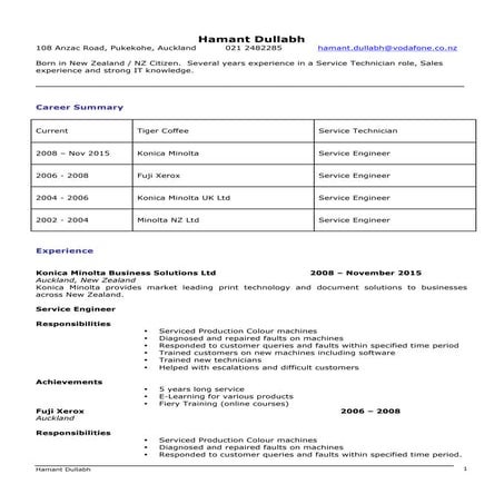 CV Hamant Dullabh | PDF