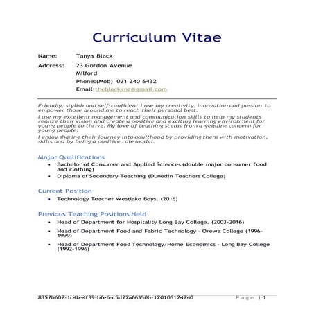 CV 2016 October Tanya Black | DOCX