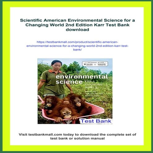 Scientific American Environmental Science for a Changing World 2nd ...