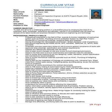 Update Resume November 2016 - Faheem | PDF | Civil Engineering Industry ...