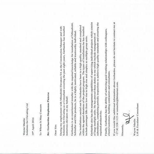 Reference - Gerhardus Stephanus Pieterse | PDF
