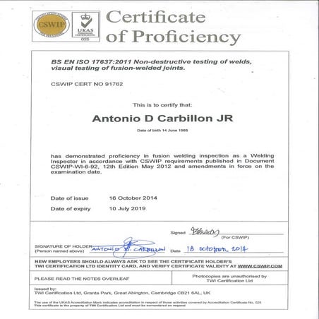 TWI CERTIFICATE | PDF