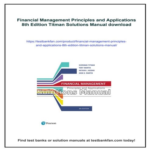 Financial Management Principles and Applications 8th Edition Titman ...