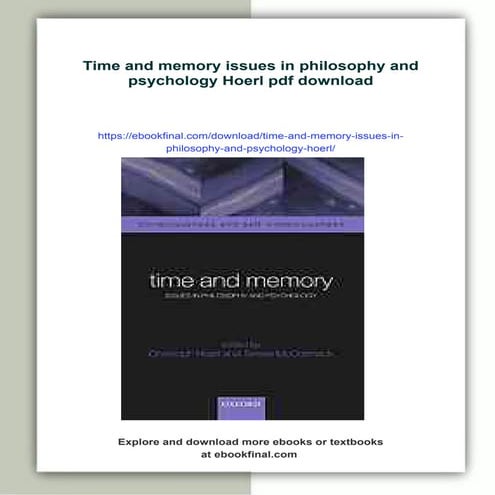 Time and memory issues in philosophy and psychology Hoerl | PDF