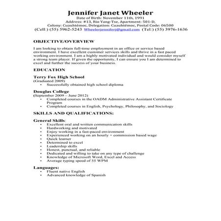 Resume Jennifer Janet Wheeler | PDF