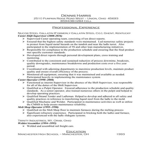 Dennis Harris' Resume | PDF