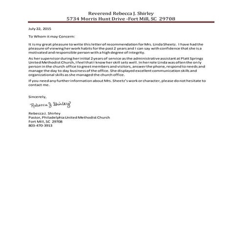 Linda Sheetz -July 22 2015 letter | PDF