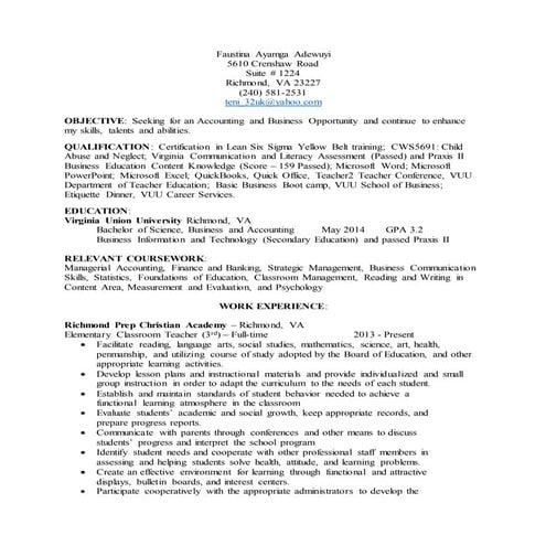 Faustina Ayamga Resume2016 | DOCX