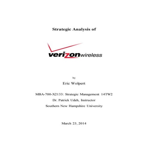 Wolpert- Verizon Wireless Strategic Analysis | DOCX
