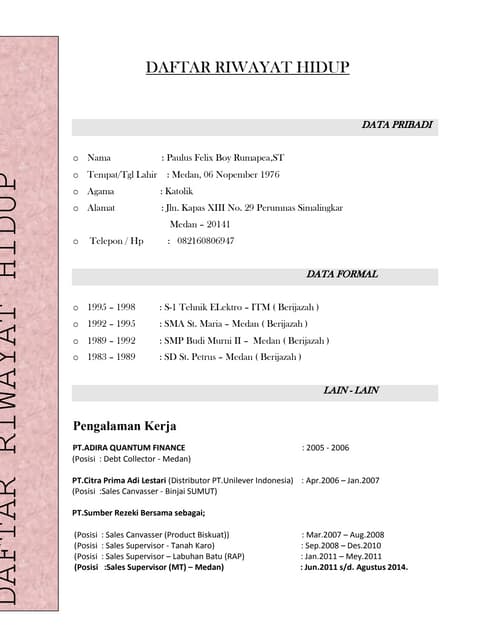 DAFTAR RIWAYAT HIDUP | DOCX