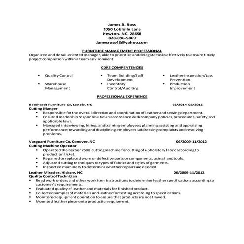 James Ross Resume 2015 | DOCX