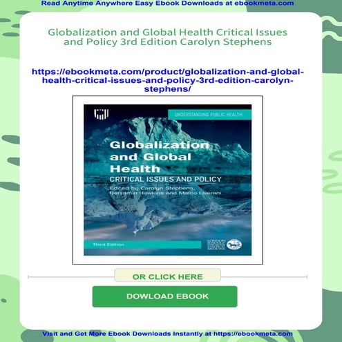 Globalization and Global Health Critical Issues and Policy 3rd Edition ...
