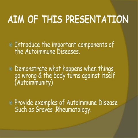 and introduction to auto immune conditions, treatments and testing | PPT