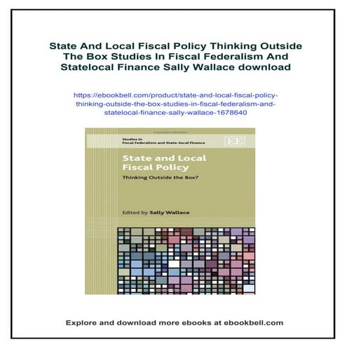 State And Local Fiscal Policy Thinking Outside The Box Studies In ...