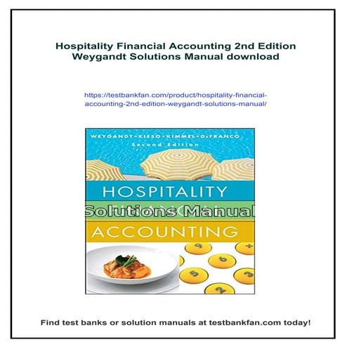 Hospitality Financial Accounting 2nd Edition Weygandt Solutions Manual ...